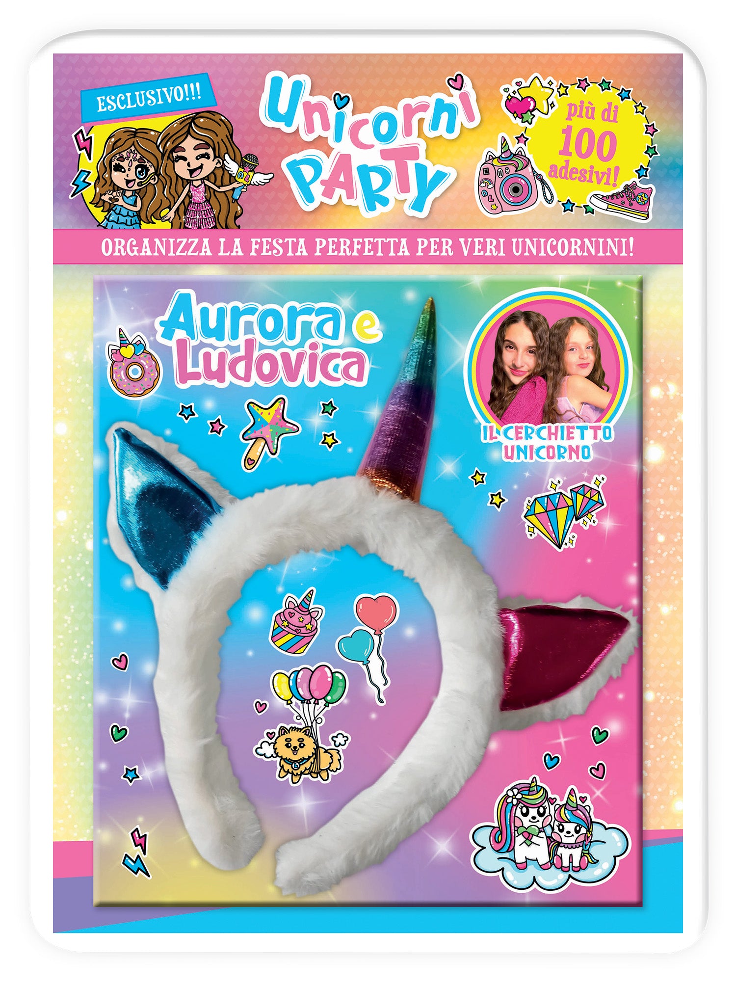 Aurora e Ludovica. Activity con gadget. Unicorni party + Cerchietto | e ...